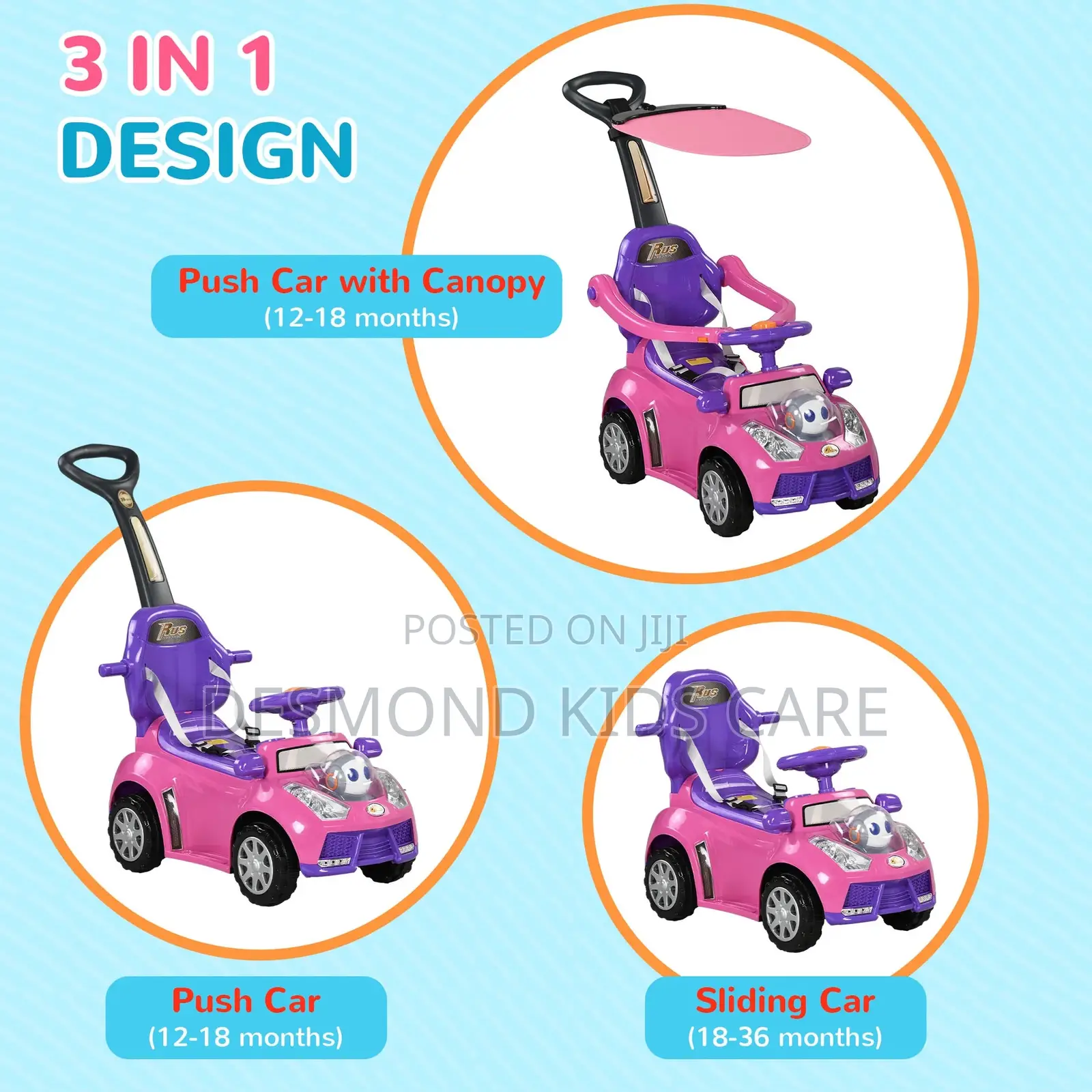 3 in 1 Design Push Car Bus Push Car With Canopy in Okaishie - Toys ...