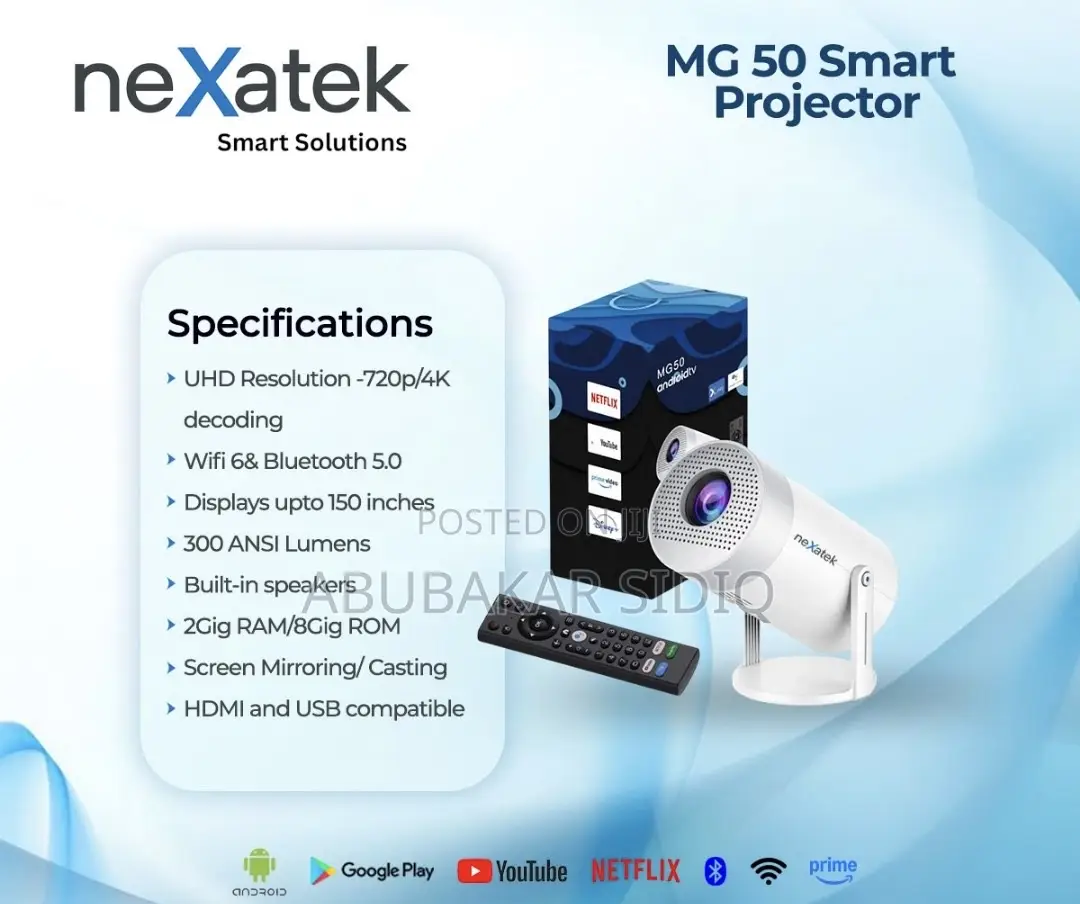 Nexatek Mg50 Smart Projector in Madina - TV & DVD Equipment, Abubakar ...