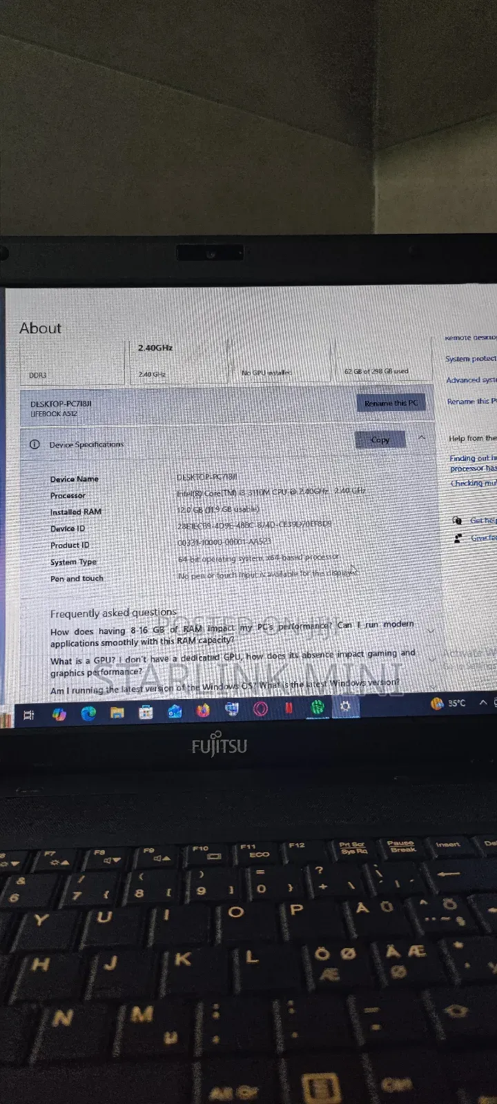 Laptop Fujitsu Amilo Si3655 12GB Intel Core I3 HDD 500GB in Accra ...