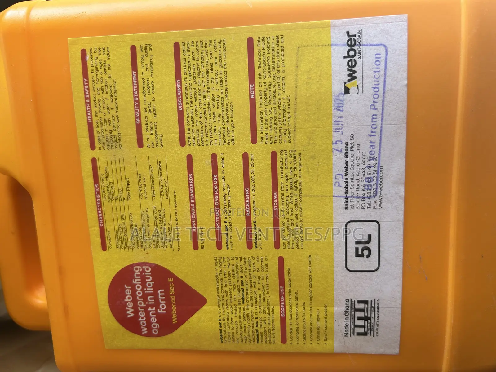 5kg Weber Waterproofing Liquid in Madina - Building Materials ...