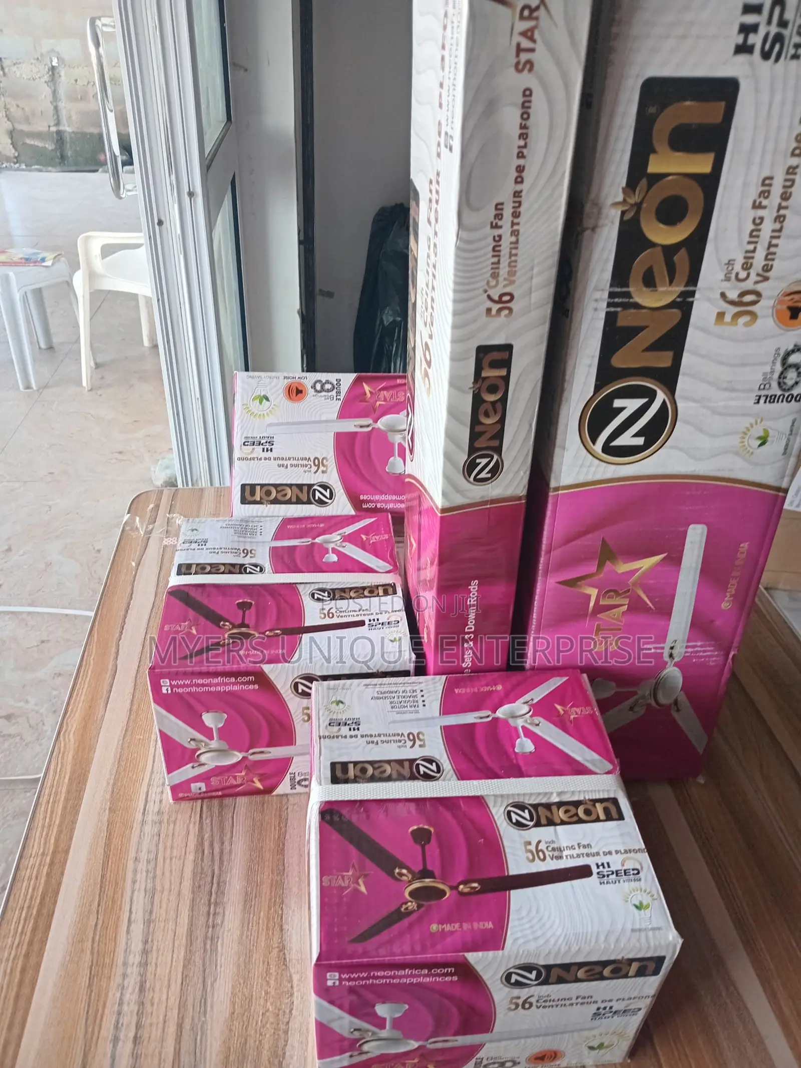 Double Ball Bearing Long Blade Neon Ceiling Fan in Pokuase - Home ...