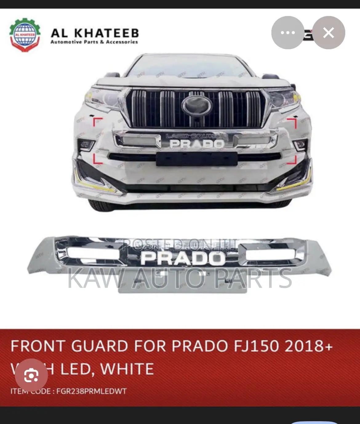 2018-2021 Front Bumper Guard With Led Logo For Land Cruiser Prado in ...