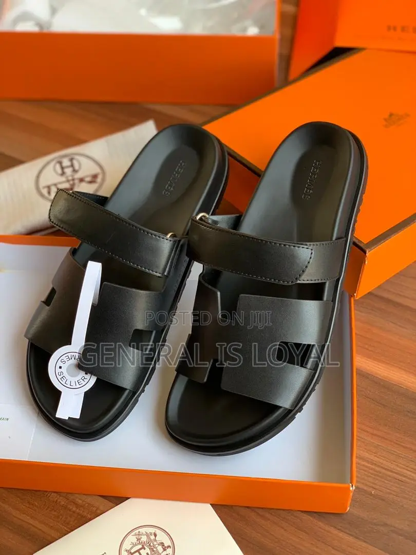 Hermès Chypre Sandals In Black Calfskin Leather. in Accra Metropolitan ...