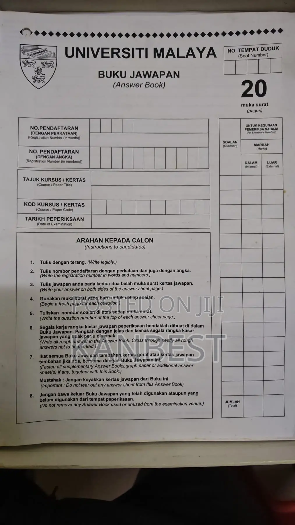 Examination Questions Answer Booklets in Achimota - Printing Services ...