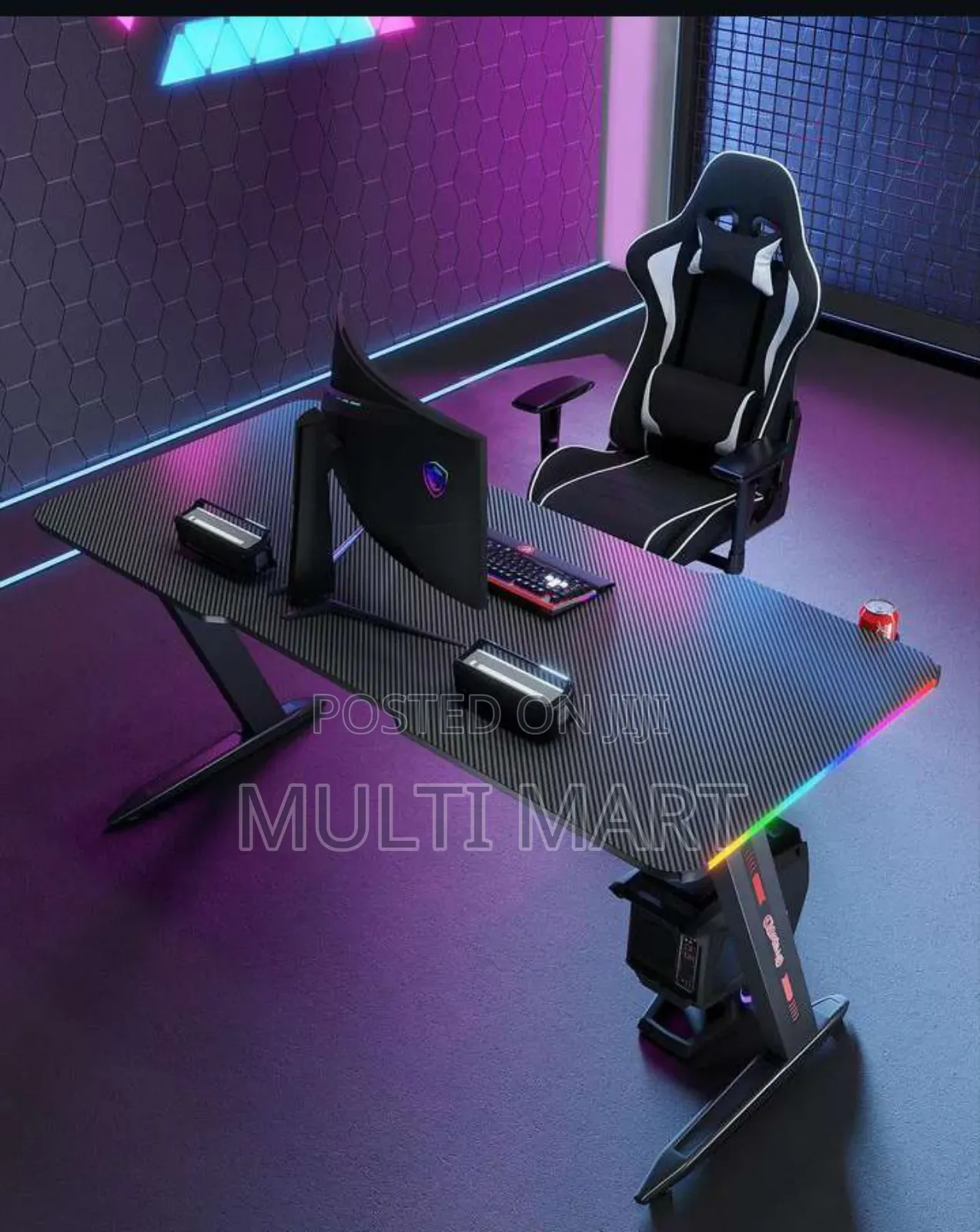 Ergonomic RGB Led Gaming Studio Study Home Office Desk Table in Ashaley ...