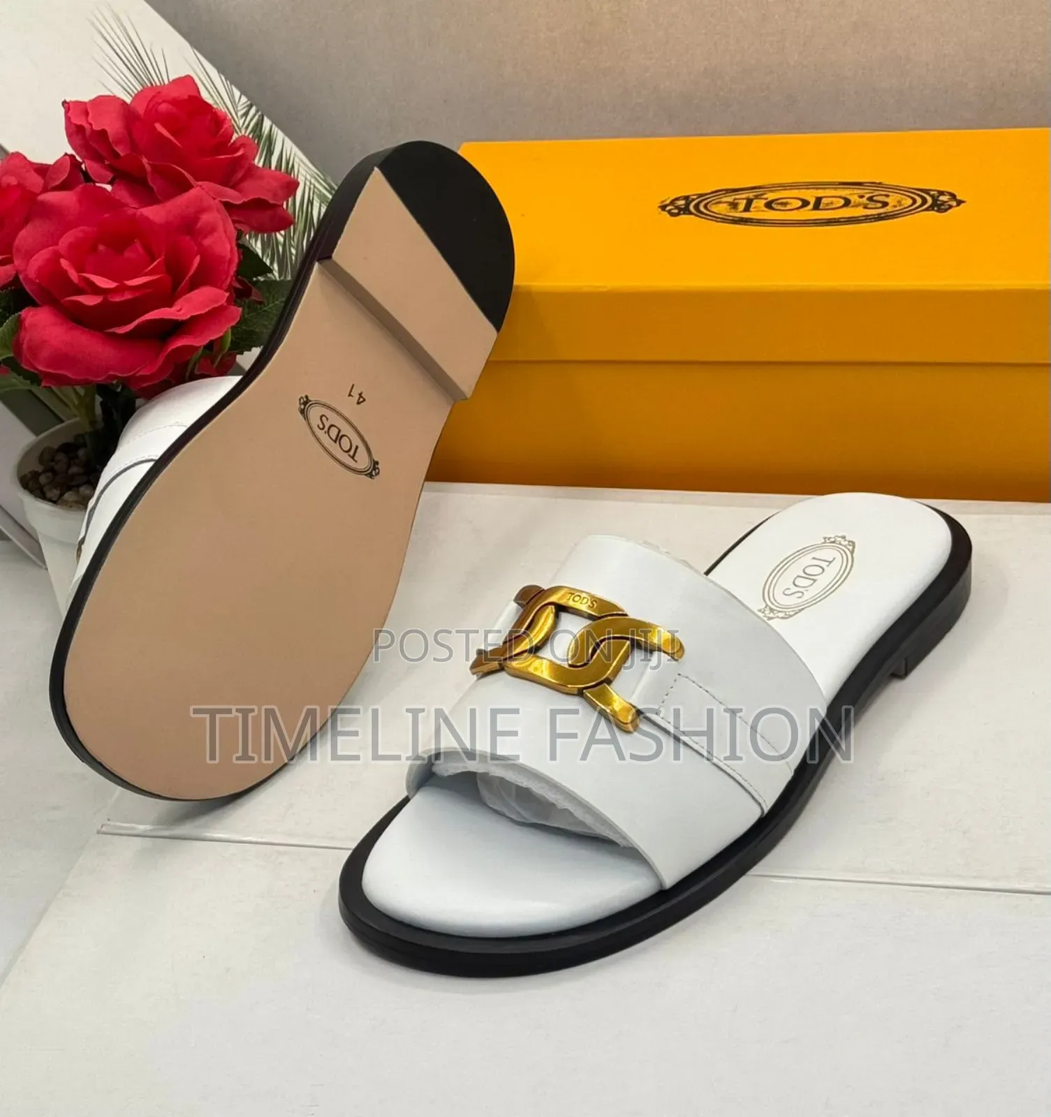 All White Executive Men's Tod's Leather Slippers for sale - Timeline ...