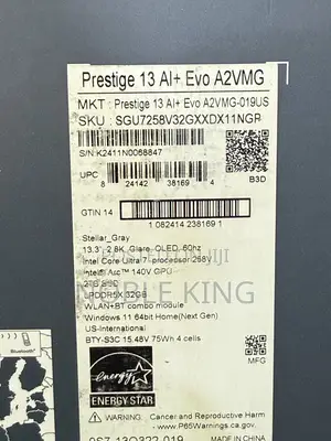 New Laptop MSI PE60 Prestige 32GB Intel Core Ultra 7 SSD 2T for sale ...
