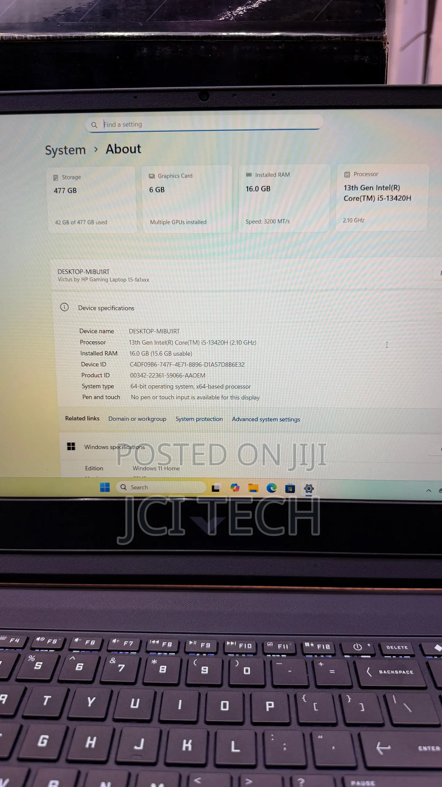 Laptop HP Victus 15 16GB Intel Core i5 SSD 512GB for sale - JCI TECH ...