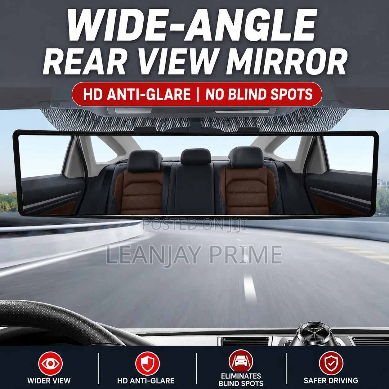 Ultra Clear Panoramic Rear View Mirror | Wide Angle Car Mirror ...