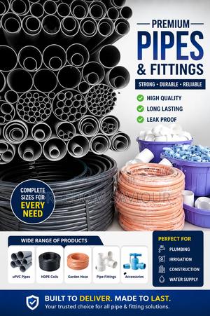 Premium PVC Water Pipes Plumbing Fittings - Price: GH₵ 1,500 on Jiji ...