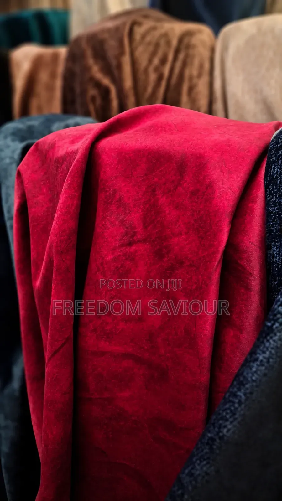 Premium Crimson Suede Upholstery Fabric – Luxury Sofa Chair Material ...