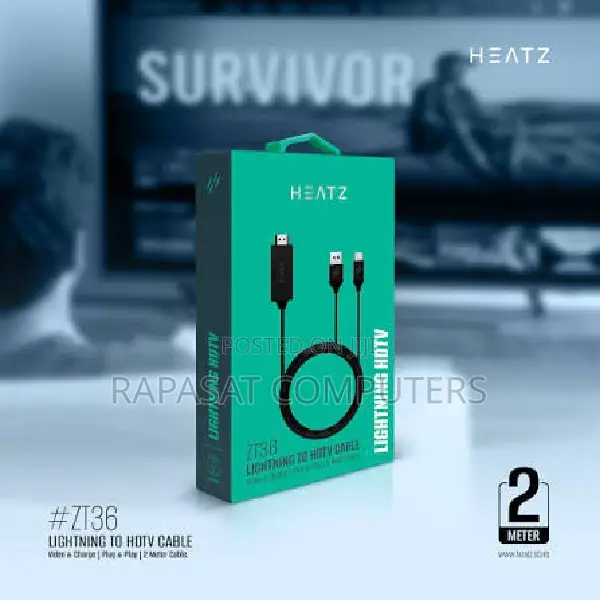 Heatz Zt36 Lightning to HDTV Cable - RAPASAT COMPUTERS Price: GH₵ 125 ...