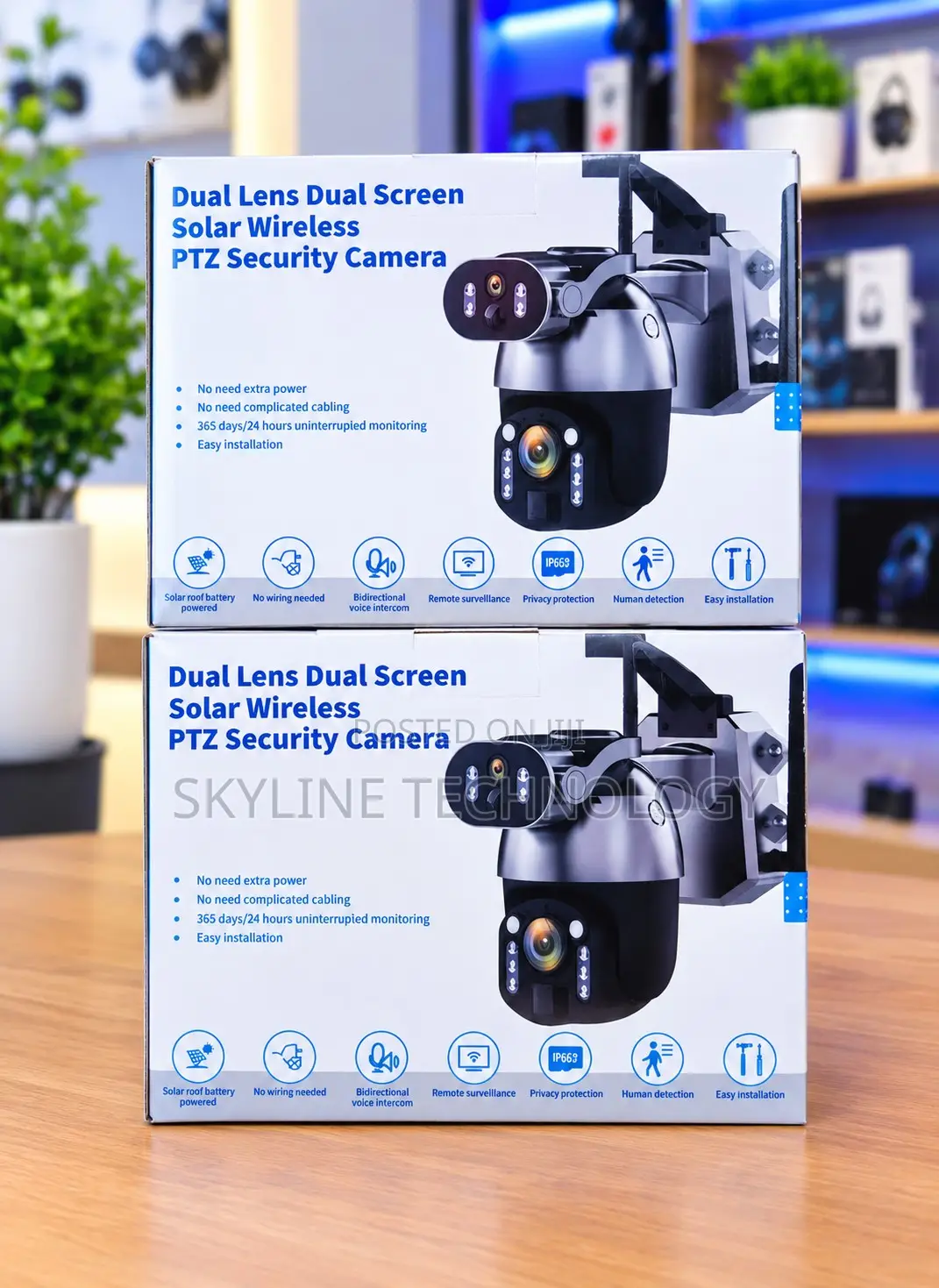 Smart Dual Lens High Quality 4G Two Solar Panels CCTV Camera - Skyline ...